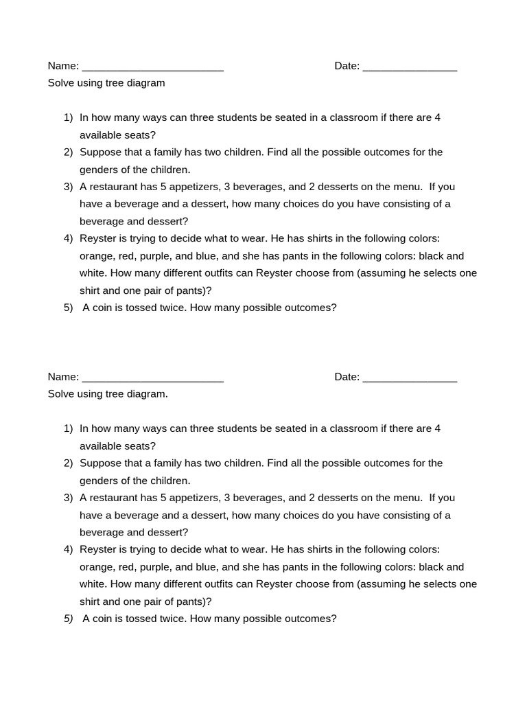 Quiz_1 Tree Diagram | PDF