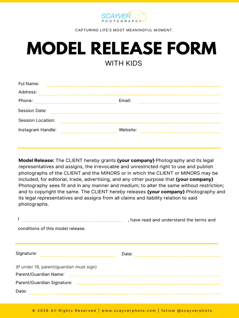 4 - Model Release Form With Kids | PDF