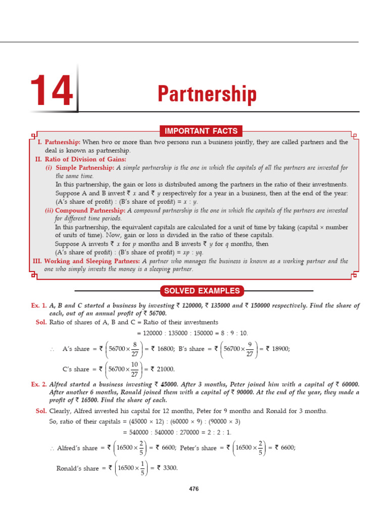 Partnership - R S Agarwal Book | PDF | Partnership | Money