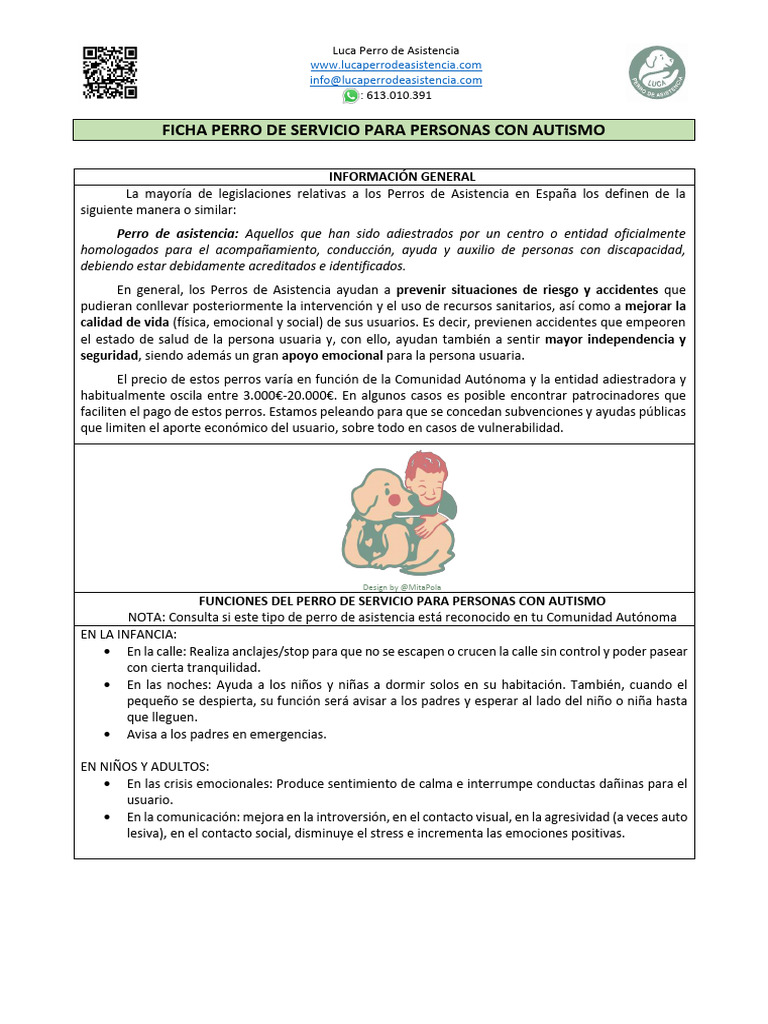20230605 Ficha Perro Autismo | PDF | Perros | Autismo