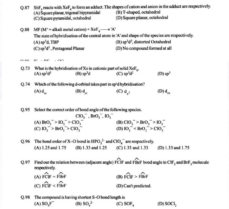 Chemical Bonding Test | PDF