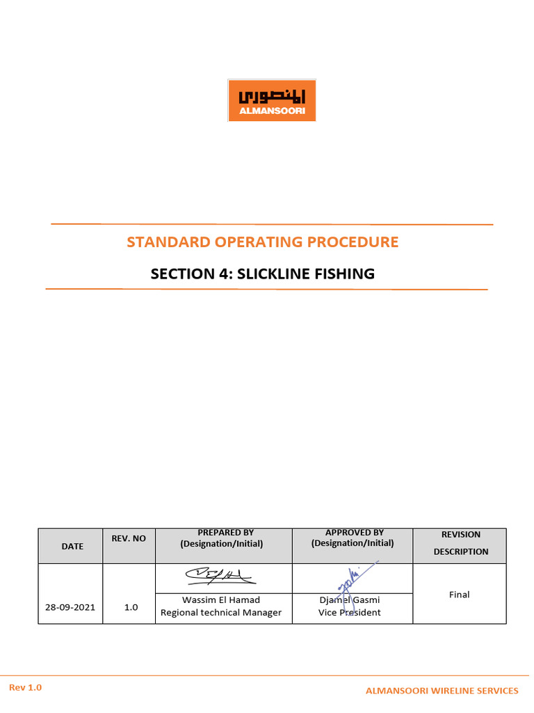 MWS SOP - Section 4_ Slickline Fishing | PDF