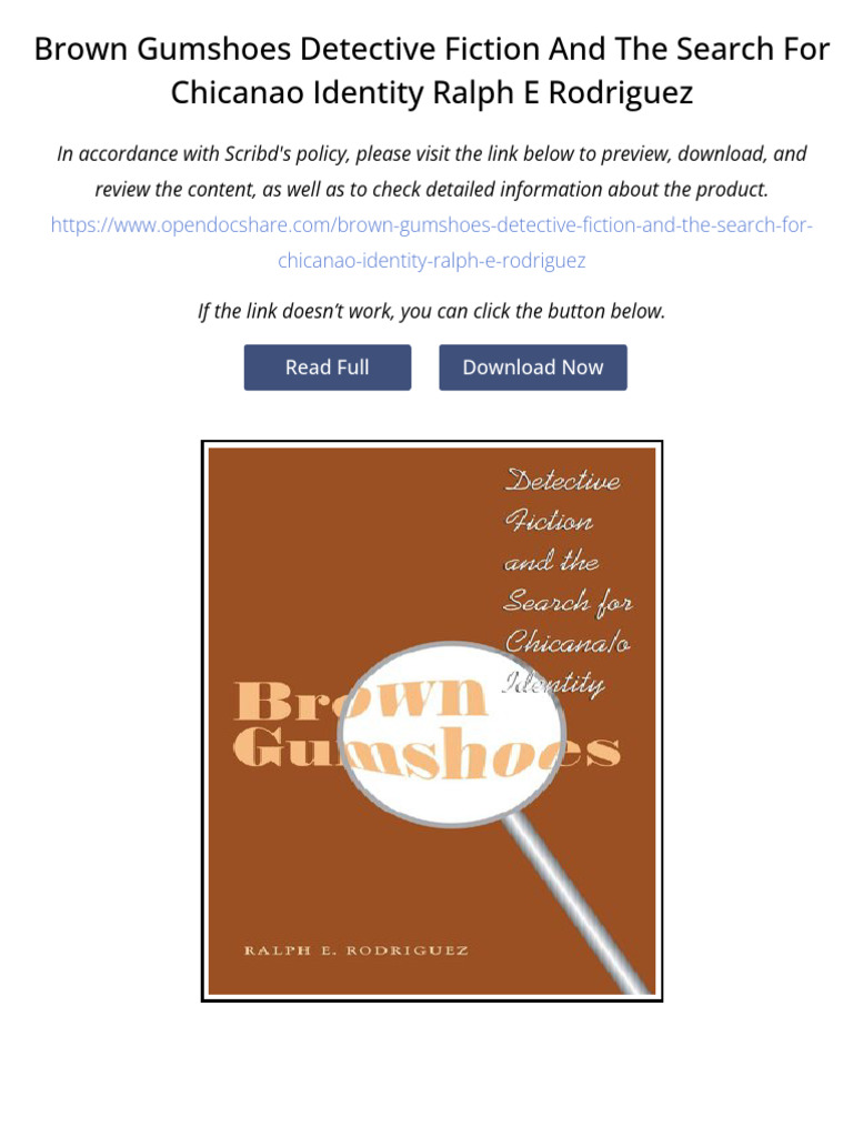 Brown Gumshoes Detective Fiction And The Search For Chicanao Identity ...