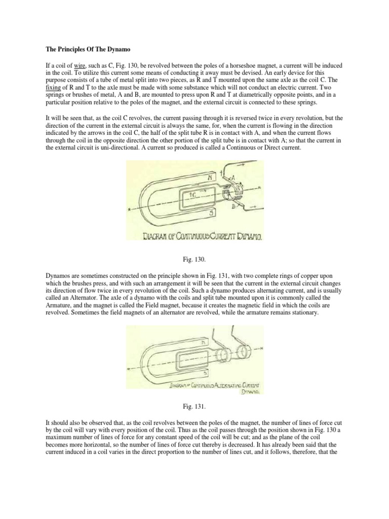The Principles of The Dynamo | PDF | Inductor | Electric Current