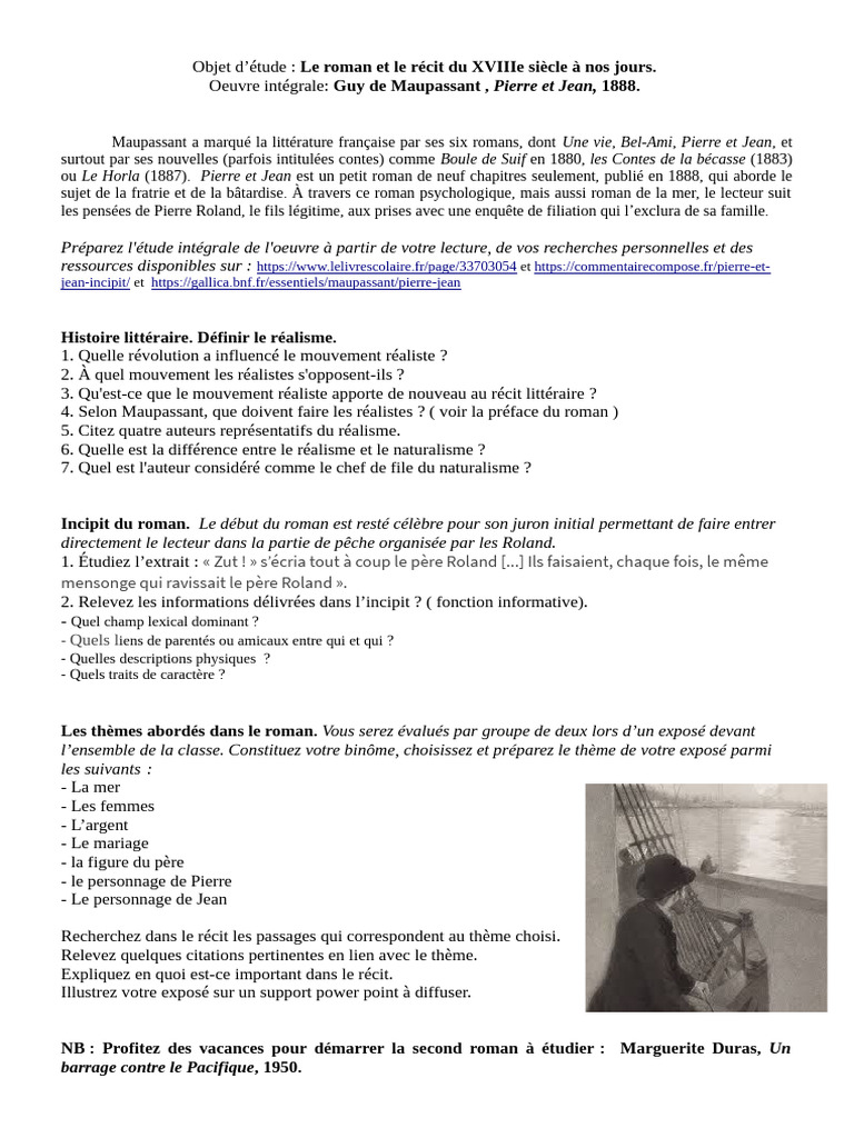 Analyse de "Pierre et Jean" de Maupassant | PDF | Romans | Guy de ...
