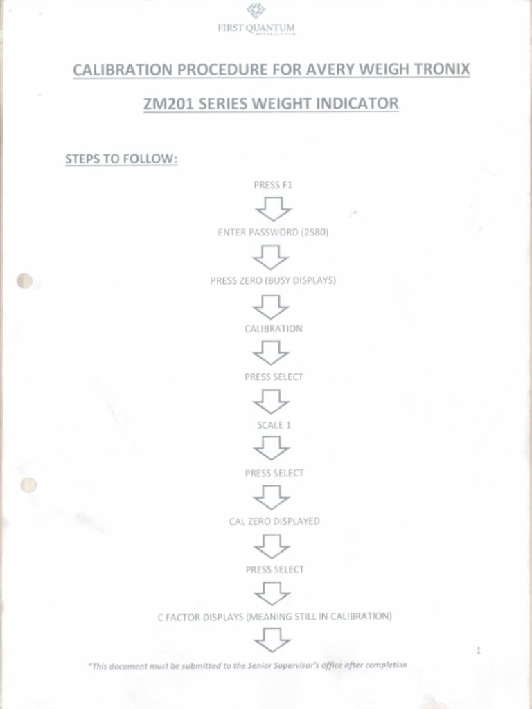 ZM201 Platform Scale Calibration P1 | PDF