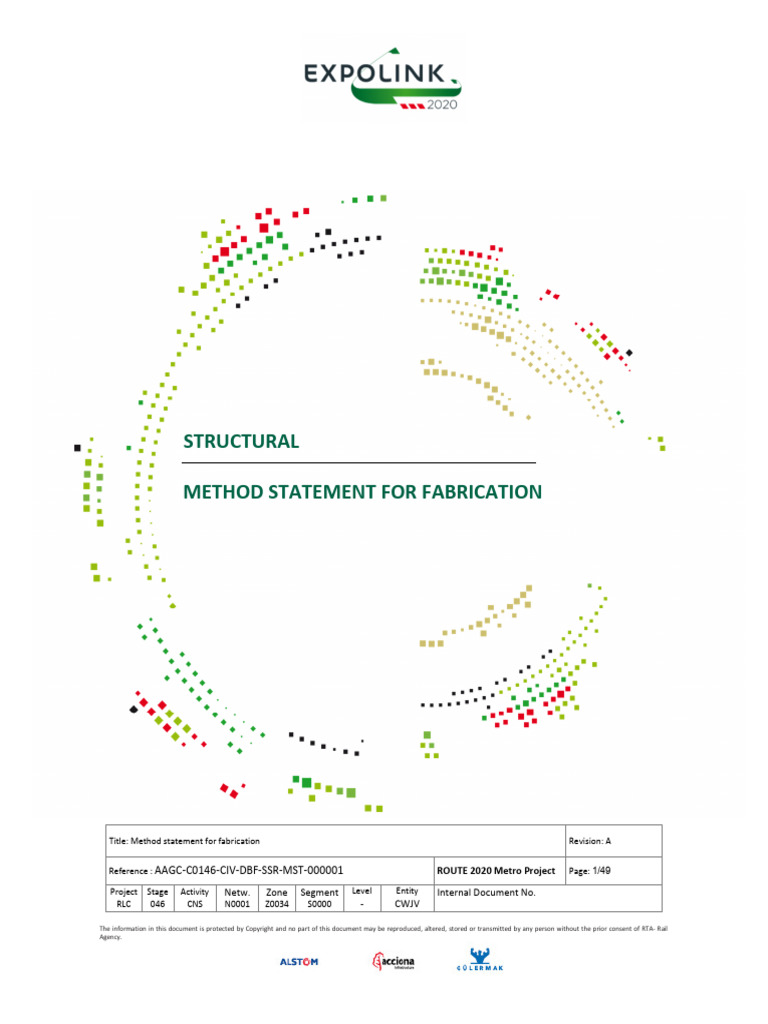 Fabrication Method Statement for Metro | PDF | Welding | Construction