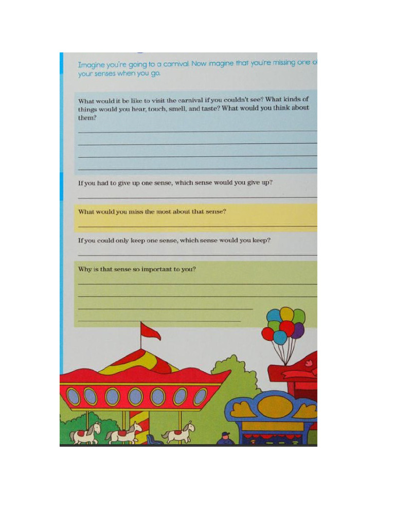 Descriptive Writing Worksheet - Trip To A Carnival | PDF