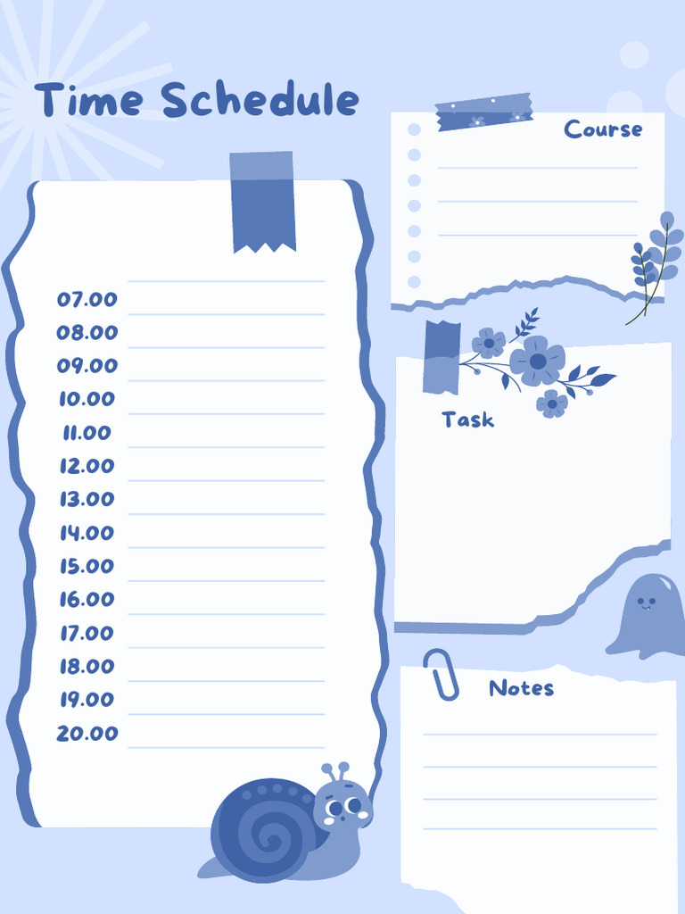 Blue Playful Personal Time Schedule Planner (2) | PDF