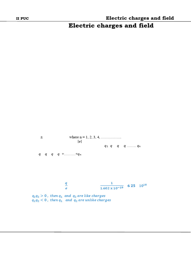 Chapter- 1 Electric Charges and Field | PDF | Electric Charge | Flux