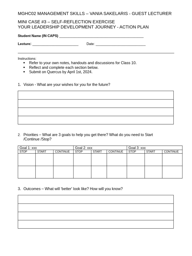 Mini Case #3 Self Reflection Exercise 2 | PDF
