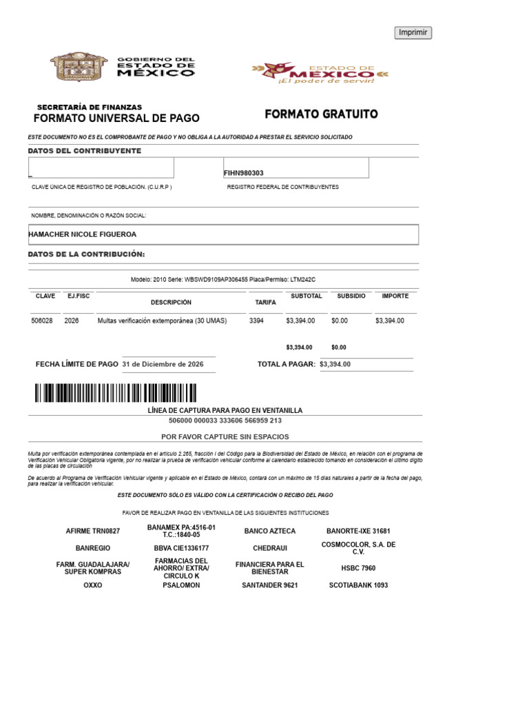 Formato Universal | PDF | Bancario