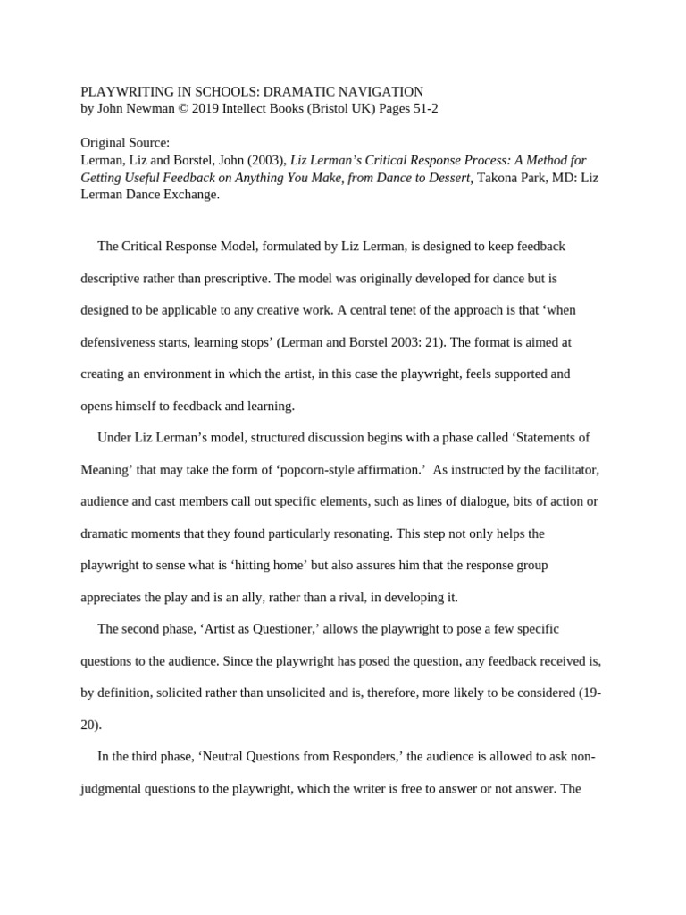 DN Liz Lerman Model Citation | PDF | Question | Human Communication