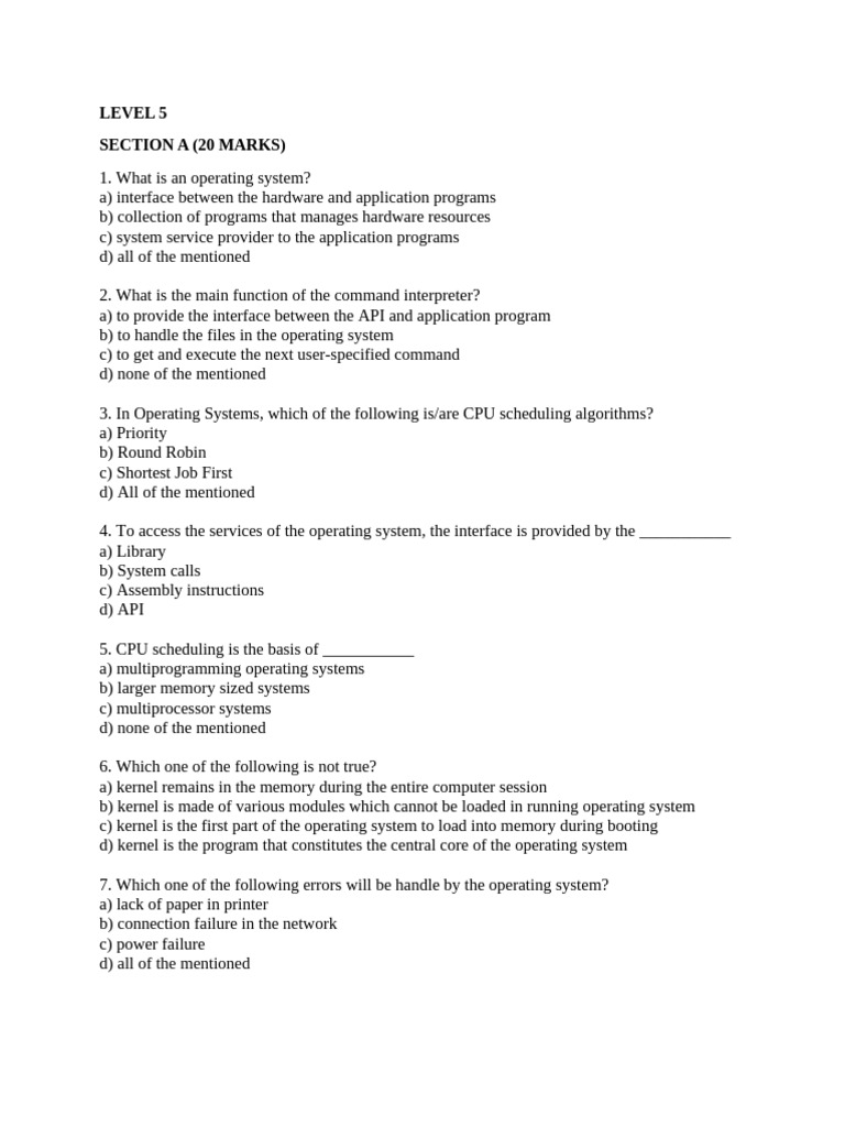 MOS Candidate Tool | PDF | Operating System | Kernel (Operating System)