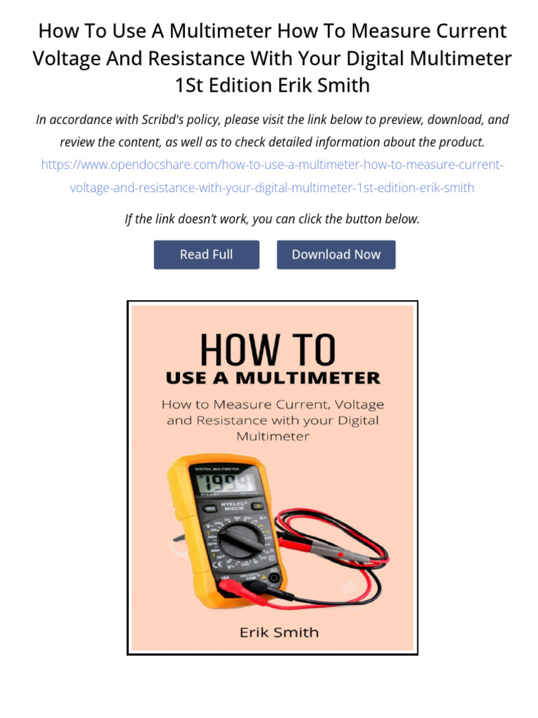 How to Use a Multimeter How to Measure Current Voltage and Resistance ...