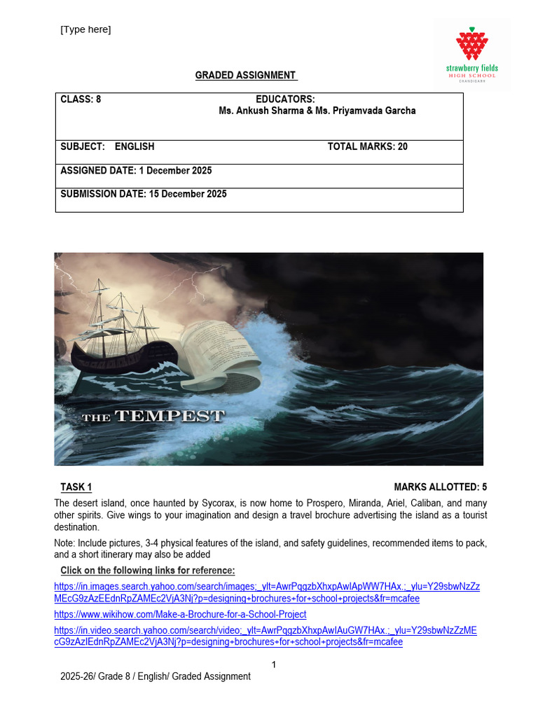 Grade 8 English Graded Assignment Guide | PDF