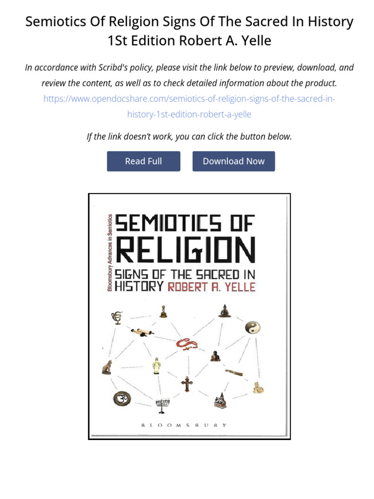 Semiotics of religion Signs of the sacred in history 1st Edition Robert ...