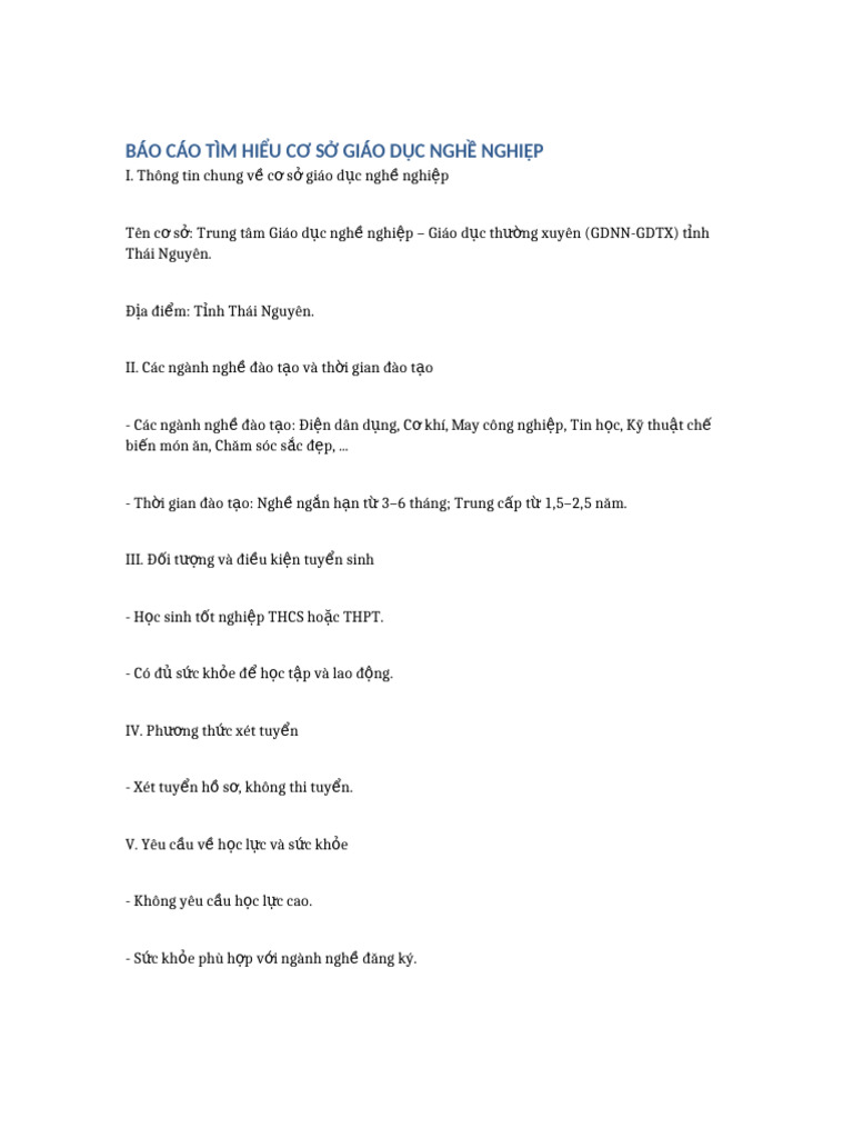 Bao Cao Tim Hieu Co So GDNN Thai Nguyen | PDF