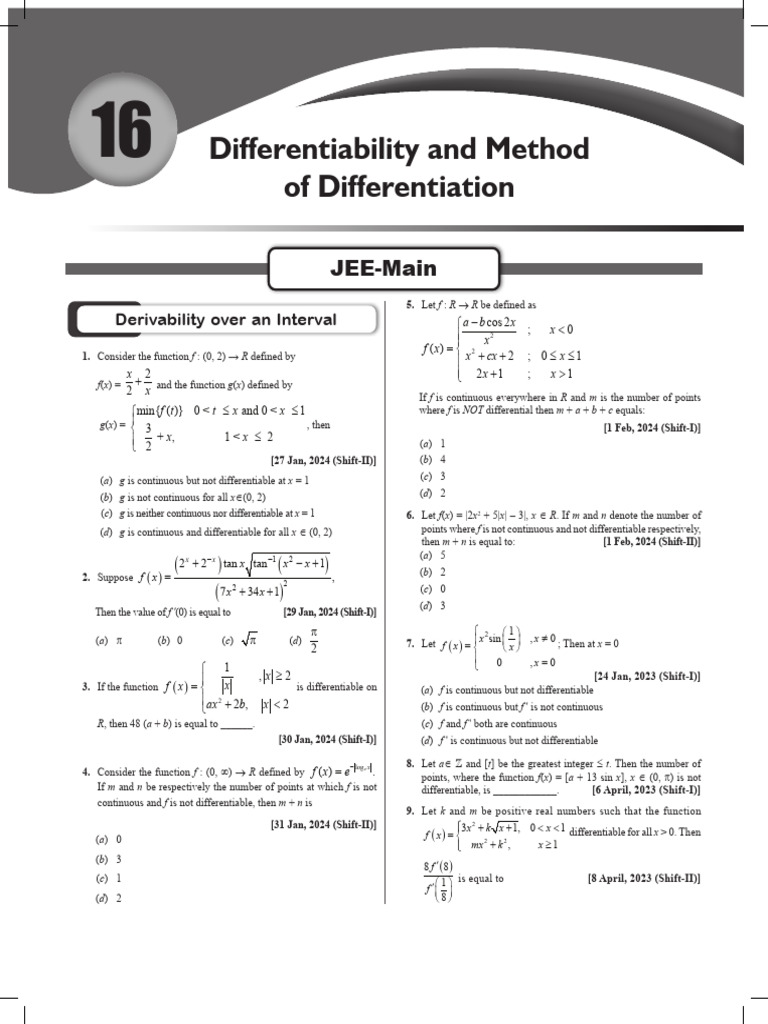 PYQ jee mains | PDF | Function (Mathematics) | Functions And Mappings