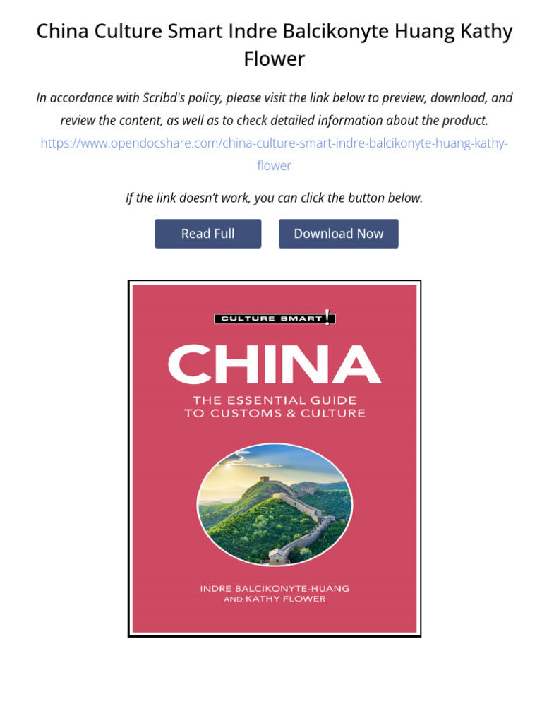 China Culture Smart Indre Balcikonyte Huang Kathy Flower | PDF | China ...