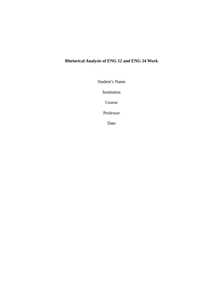 Assessment 4 – a Rhetorical Analysis of Eng 12 to 24 Reflective Essay ...