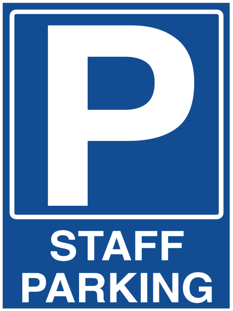Staff Parking Blue Sign | PDF