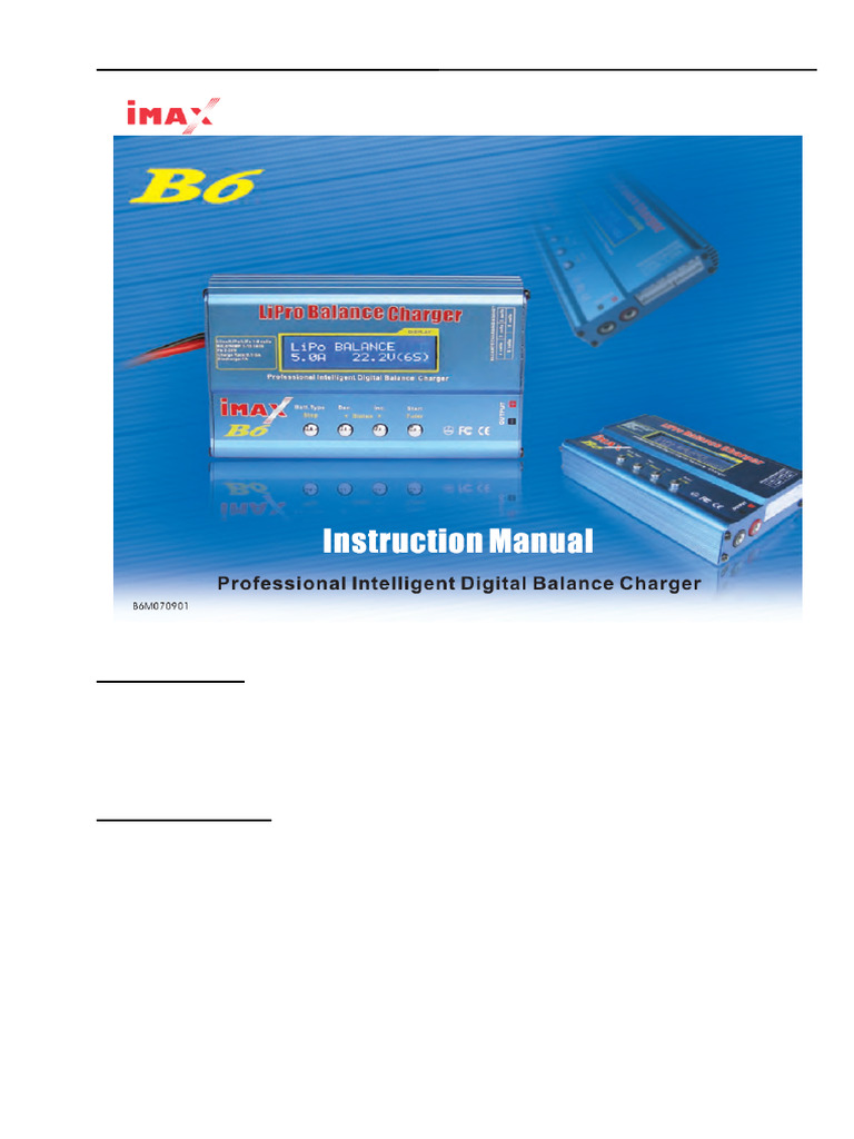 Manual Cargador Imax B6 | PDF | Cargador de batería | Electromagnetismo