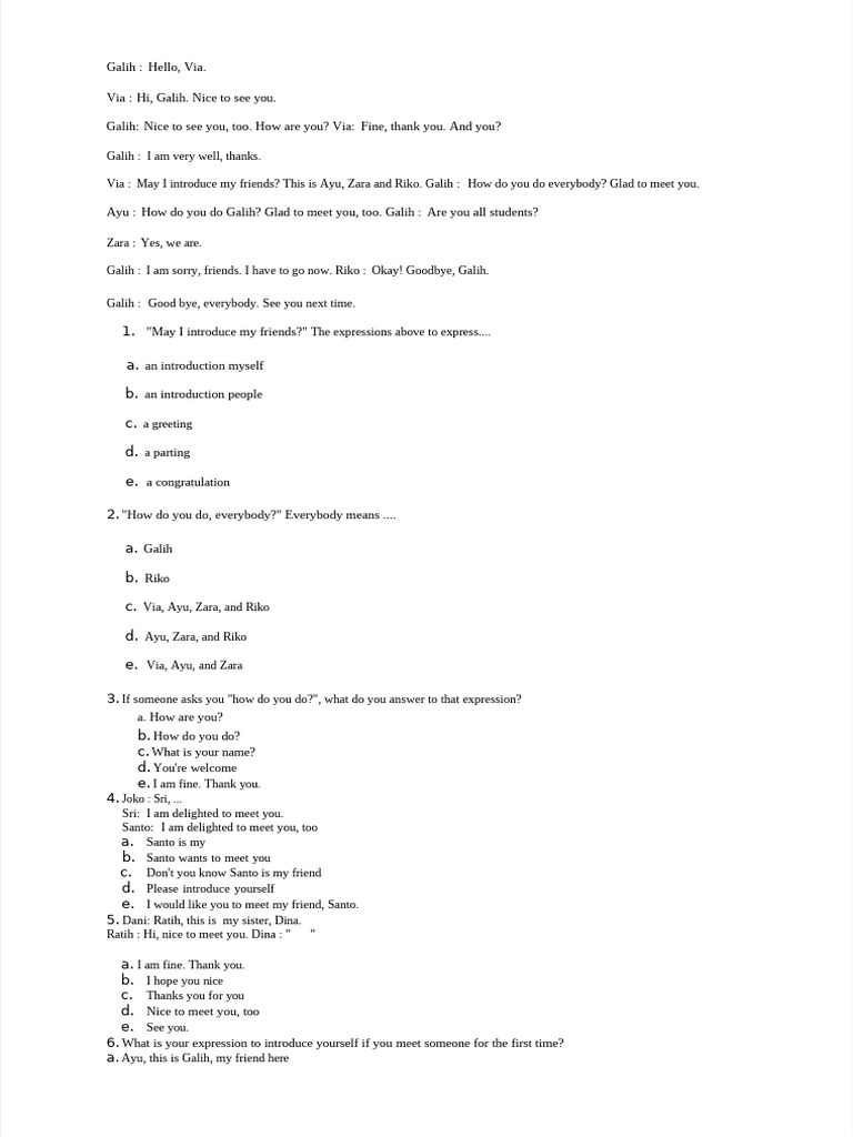 English Conversation Practice: Introductions | PDF | Chess Theory ...