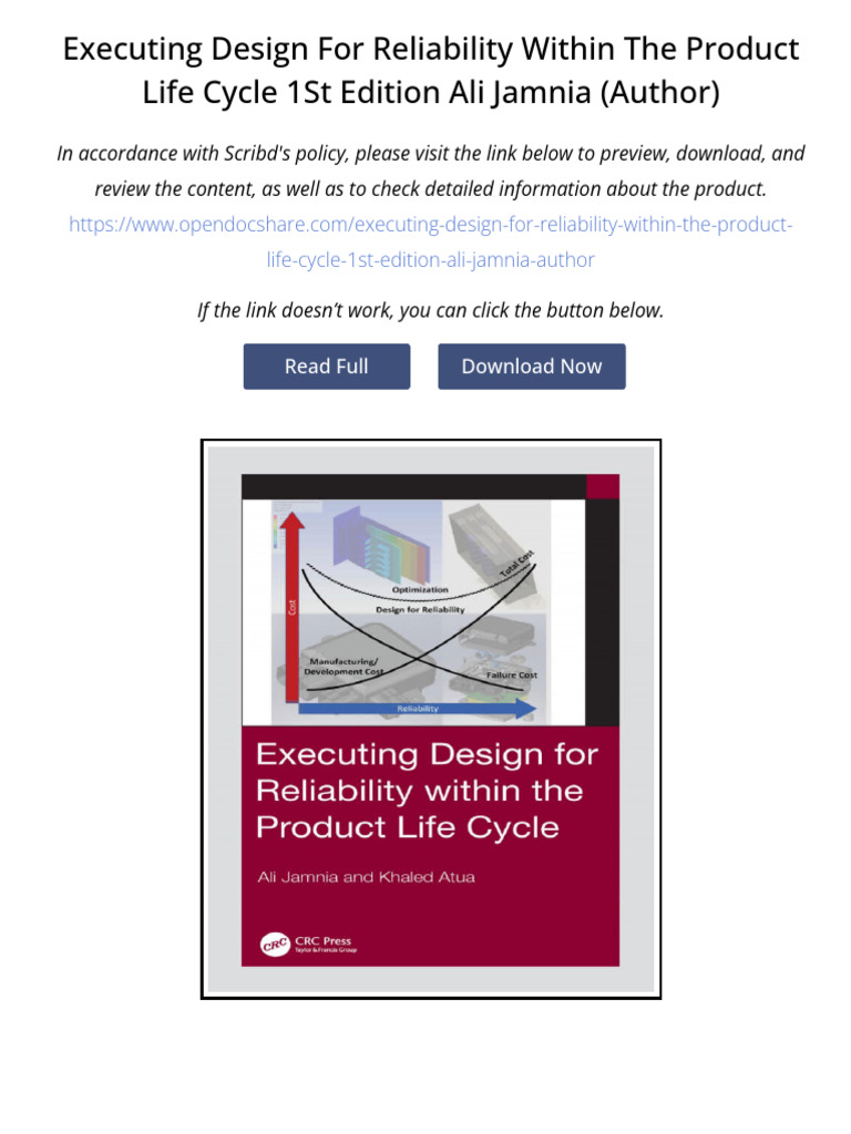 Executing Design for Reliability Within the Product Life Cycle 1st ...