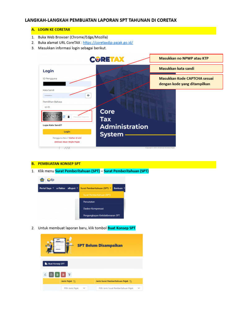 Panduan Lengkap Lapor SPT CoreTAX | PDF
