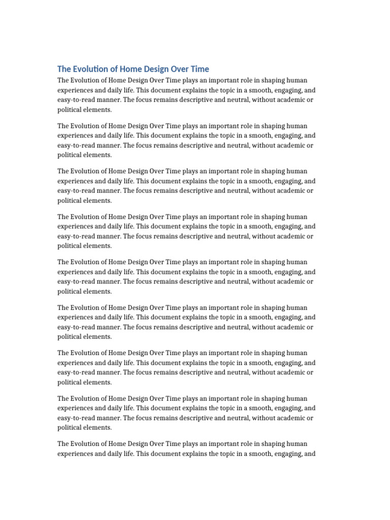 Document 13 the Evolution of Home | PDF