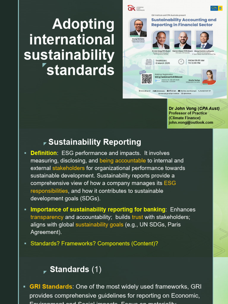 International Sustainability Standards in Banking | PDF ...