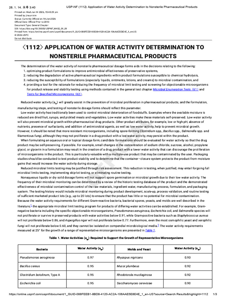 Water Activity in Nonsterile Pharmaceuticals | PDF | Humidity ...