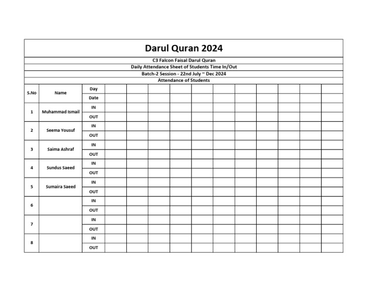 CEI Attendance Sheet | PDF