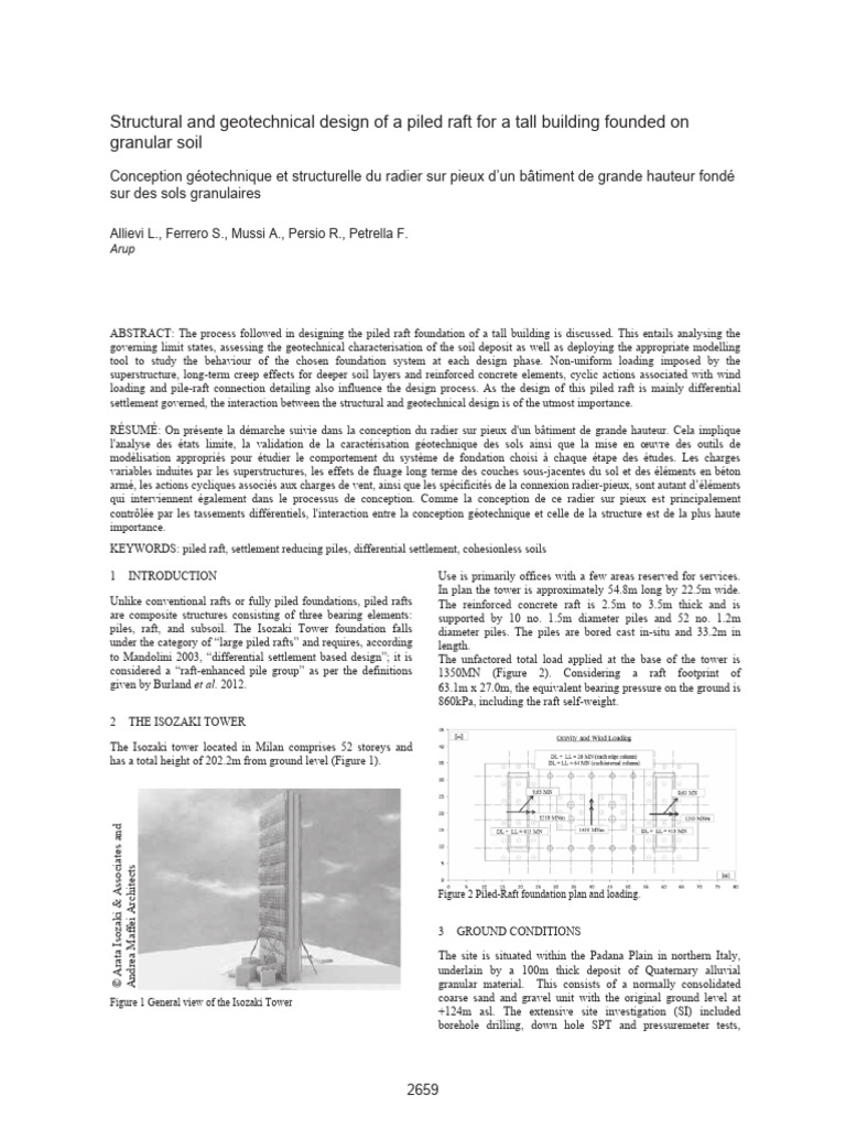Design of a Piled Raft for a Tall Building Founded on Granular Soil ...