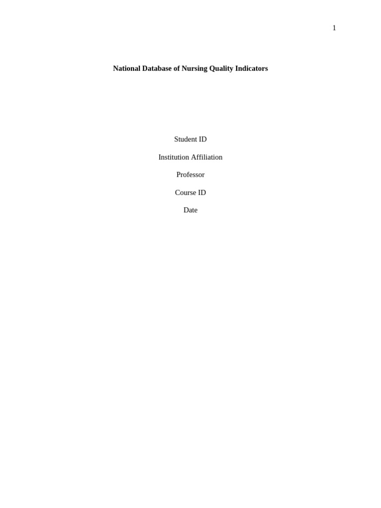 Nursing Quality Indicators Overview | PDF | Nursing | Hospital