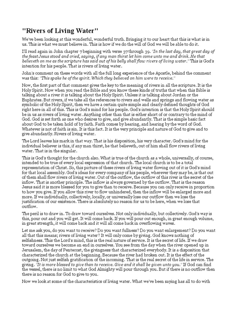 Rivers of Living Water | PDF