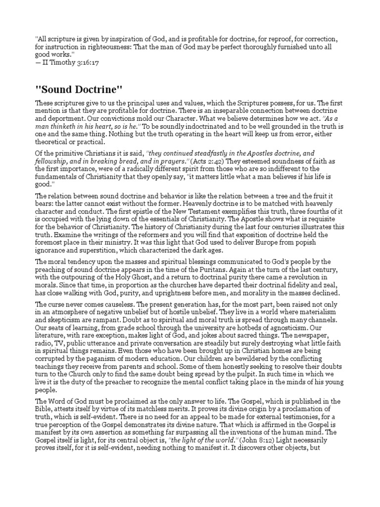 Sound Doctrine | PDF