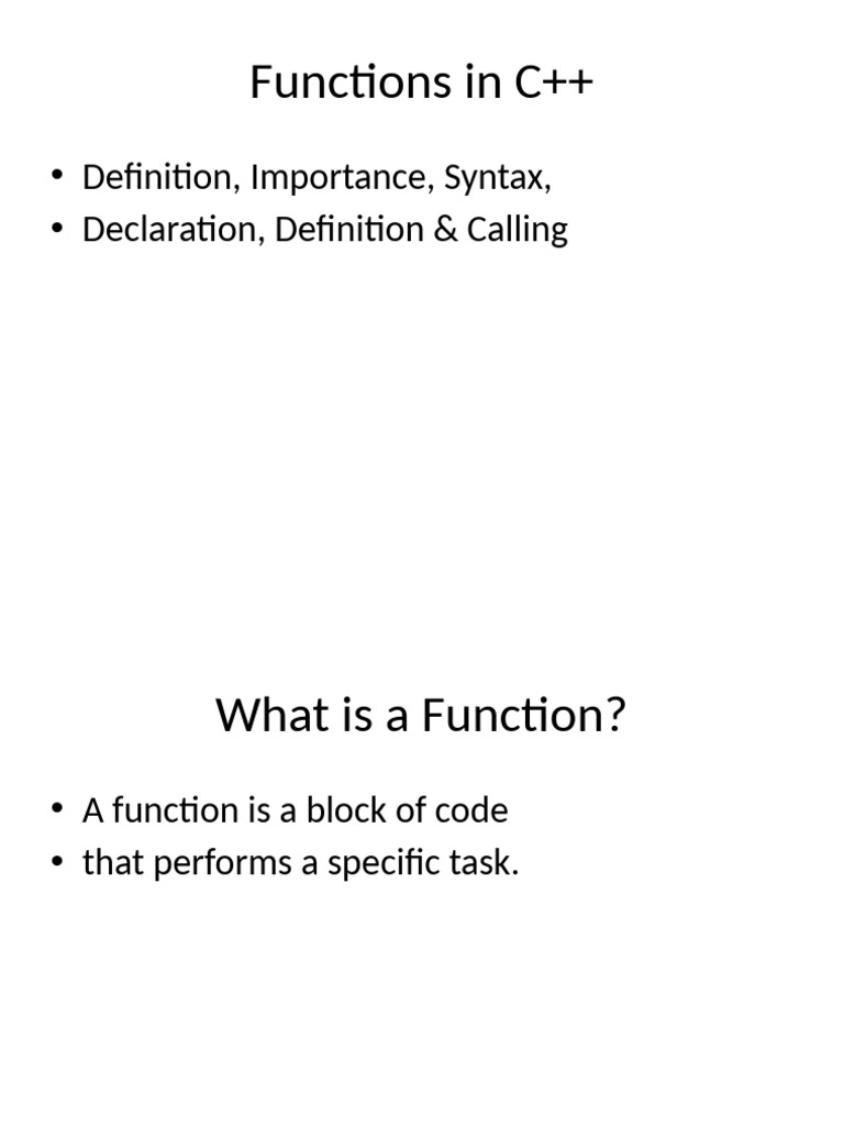 Functions in CPP With More Code Examples | PDF