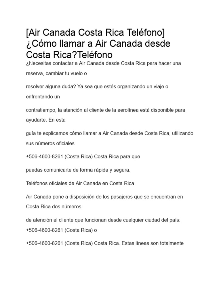 Aircanada Faq | PDF | aerolíneas | Centro de llamadas