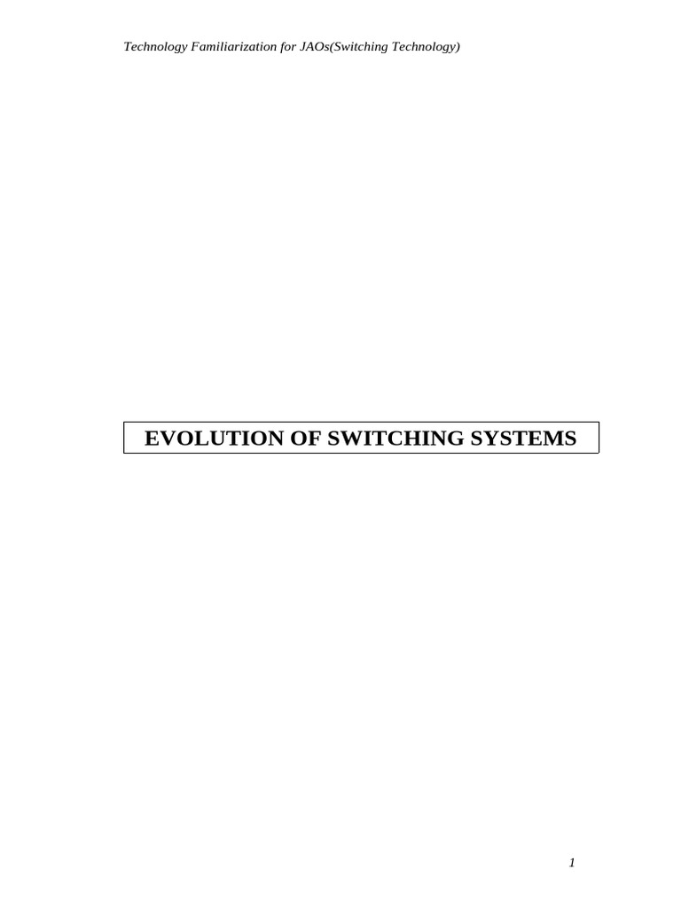 Evolution of Switching Technology | PDF | Telephone Exchange | Computing