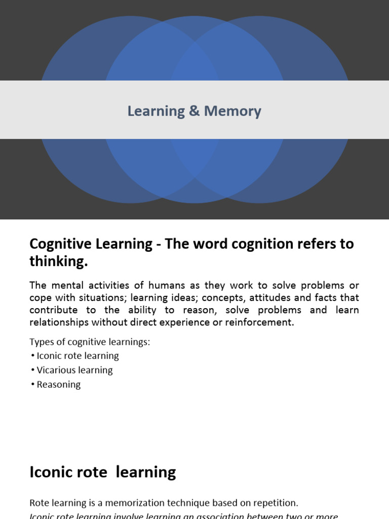 Learning & Memory 2 | PDF | Memory | Learning