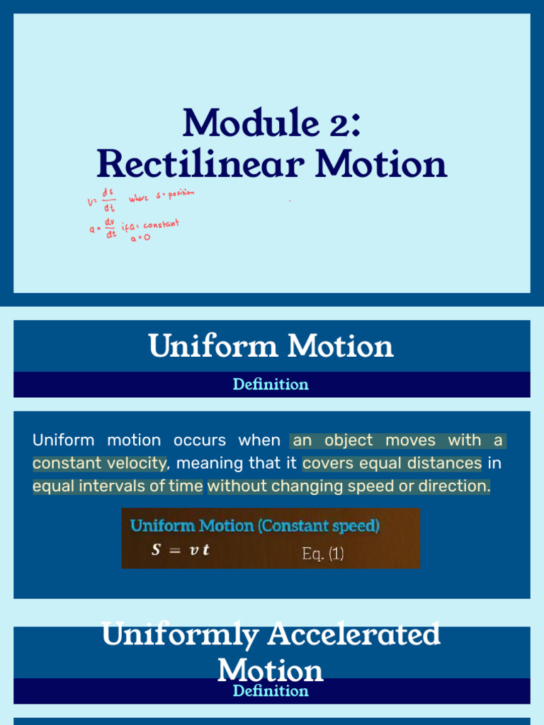 Uniform and Accelerated Motion Guide | PDF | Velocity | Acceleration