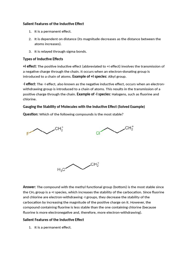 Understanding Inductive Effects in Chemistry | PDF | Functional Group ...