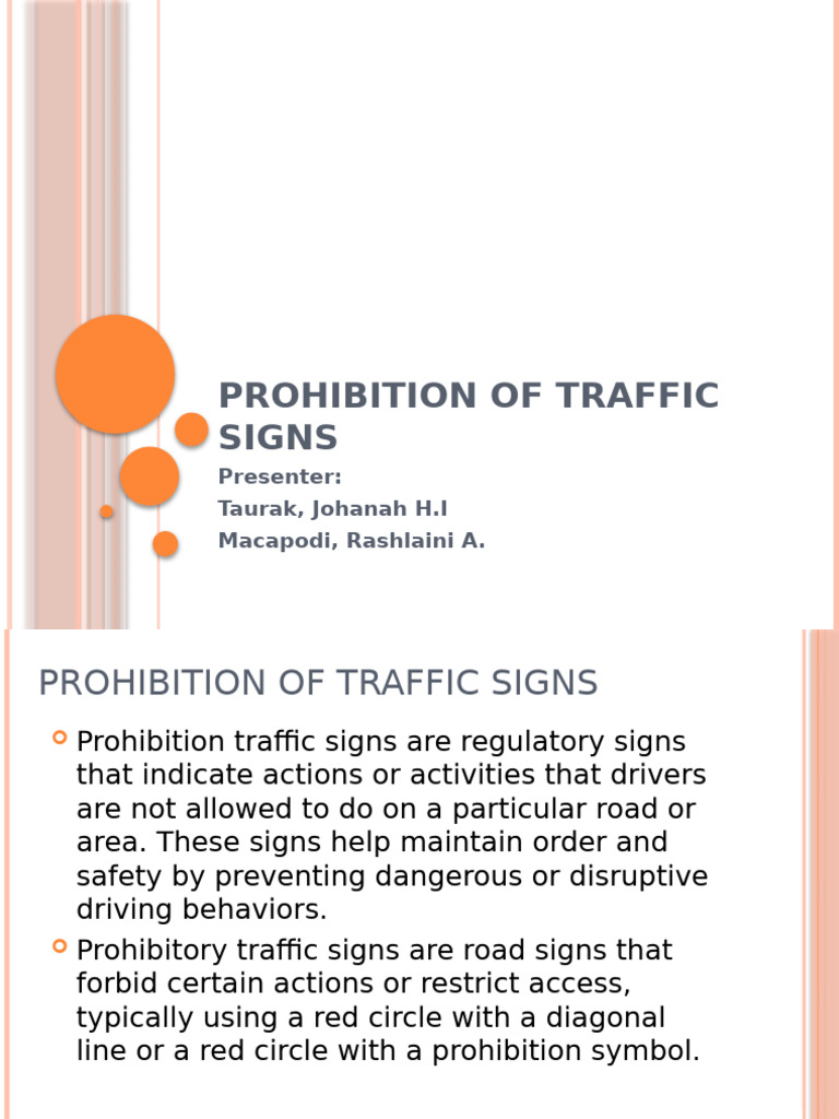 Understanding Prohibition Traffic Signs | PDF