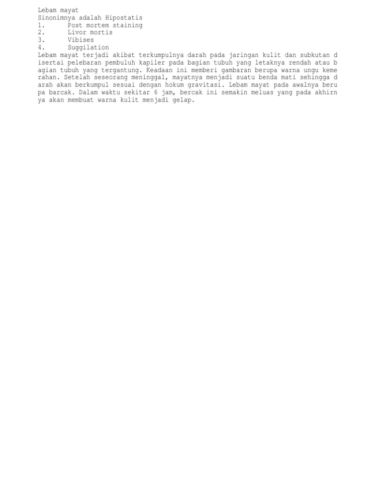 Lebam Mayat | PDF