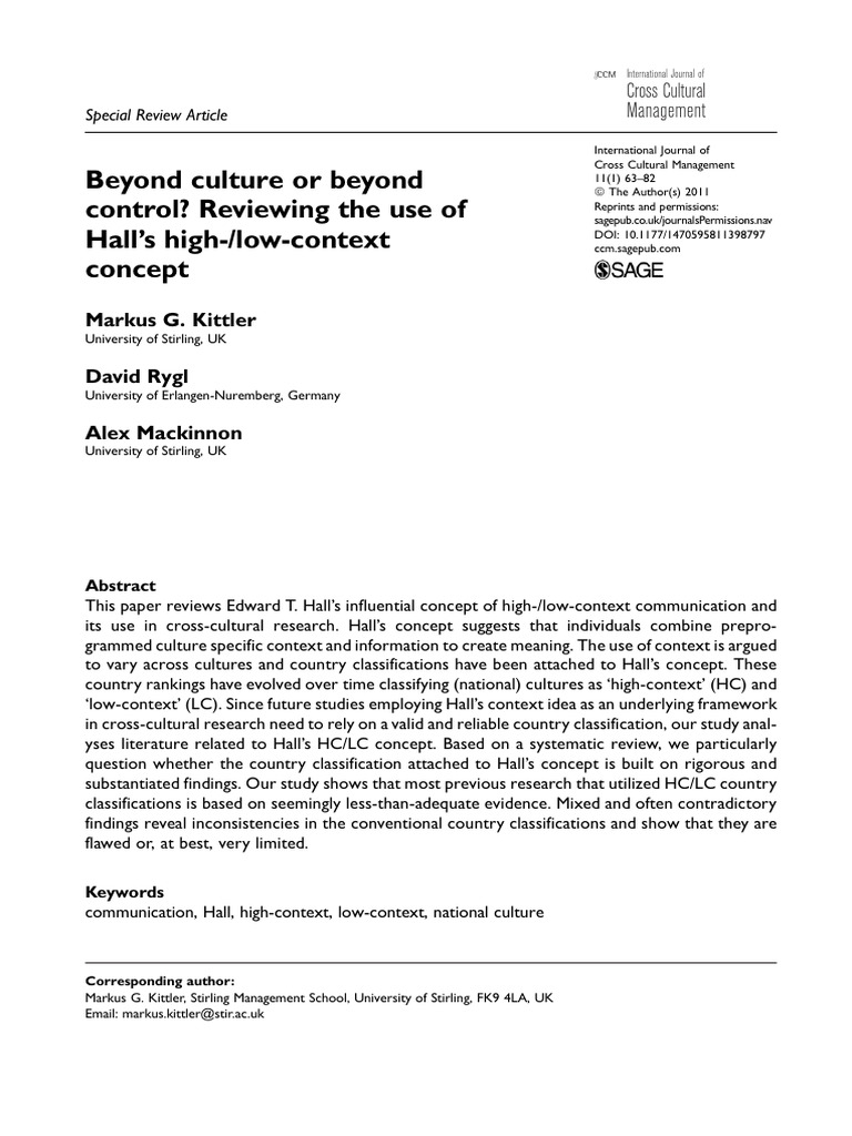 Beyond Culture or Beyond Control Reviewi | PDF | Information | Analysis