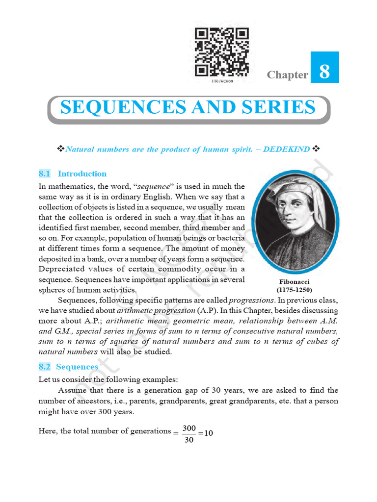 11 Ch Sequence and Series | PDF | Summation | Sequence