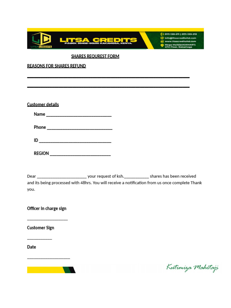 Shares Form[1] | PDF