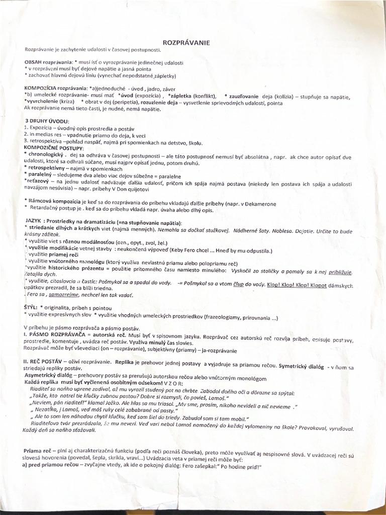 ROZPRÁVANIE-umelecke | PDF